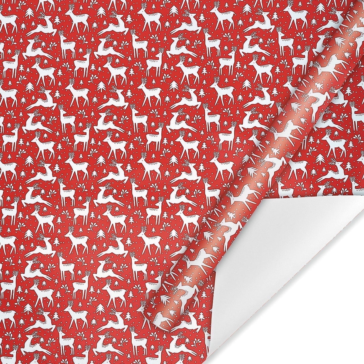Current Prancing Deer on Red Jumbo Rolled Gift Wrap, Premium 23' x 32 ...