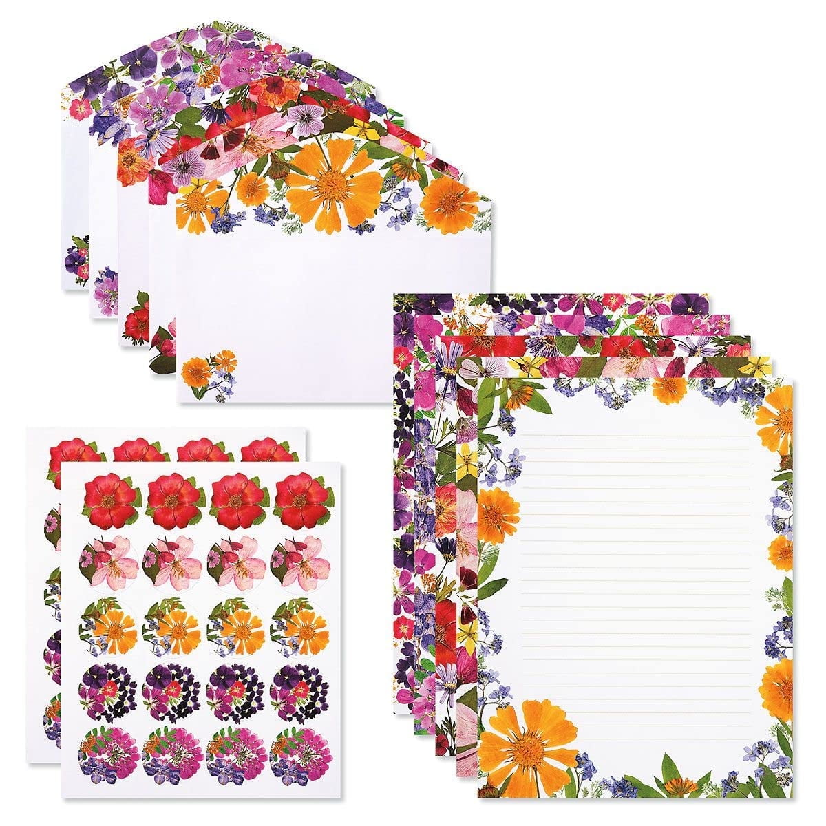 Current Pressed Flowers Stationery Letter Paper and Envelope Set -Set ...