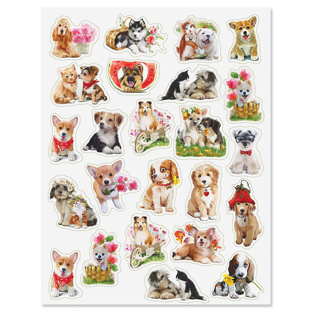 Current Puppy Pals Stickers - Set of 2 sheets, Spring Flowers and ...