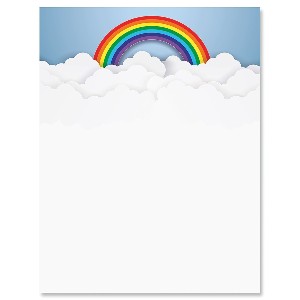 Current Rainbow in the Clouds Letter Papers - 25 Sheets, One-Sided ...