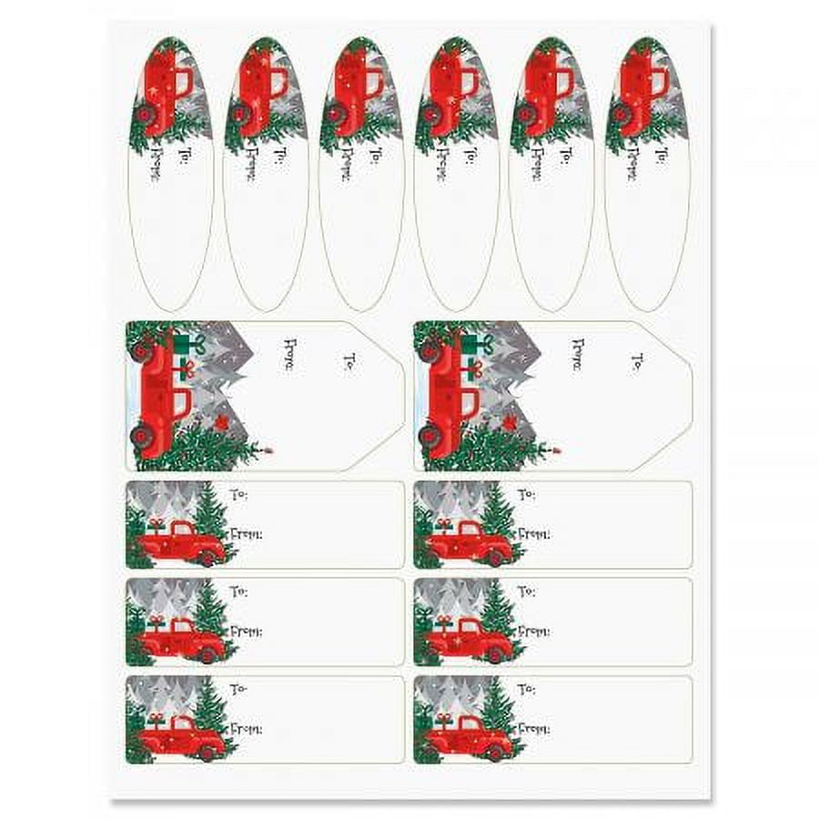 Current Red Truck Gift Labels - Set of 42 of Gift Labels in 3 Shapes ...