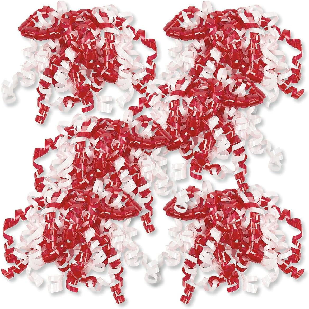 Current Red & White Curly Bows - Christmas, Set of 24, Self-Adhesive ...