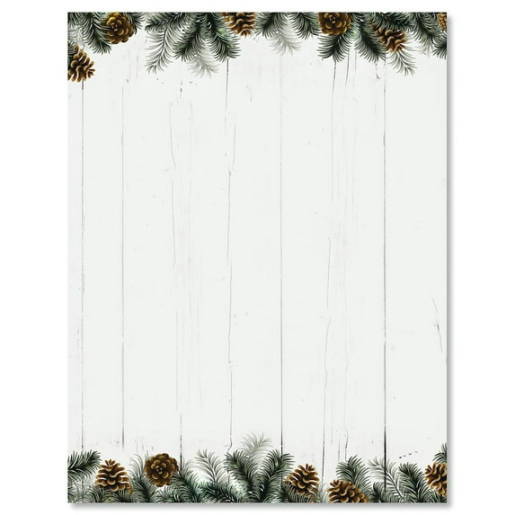 Current Rural Festive Pine Christmas Letter Papers, Set of 25, 8.5" x ...