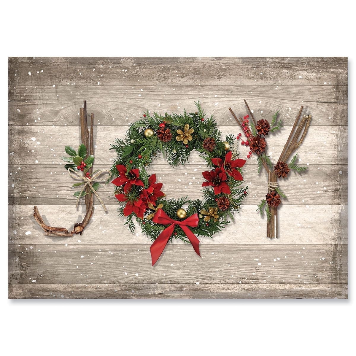 Current Rustic Joy Religious Christmas Cards - Set of 18, 5" x 7 ...