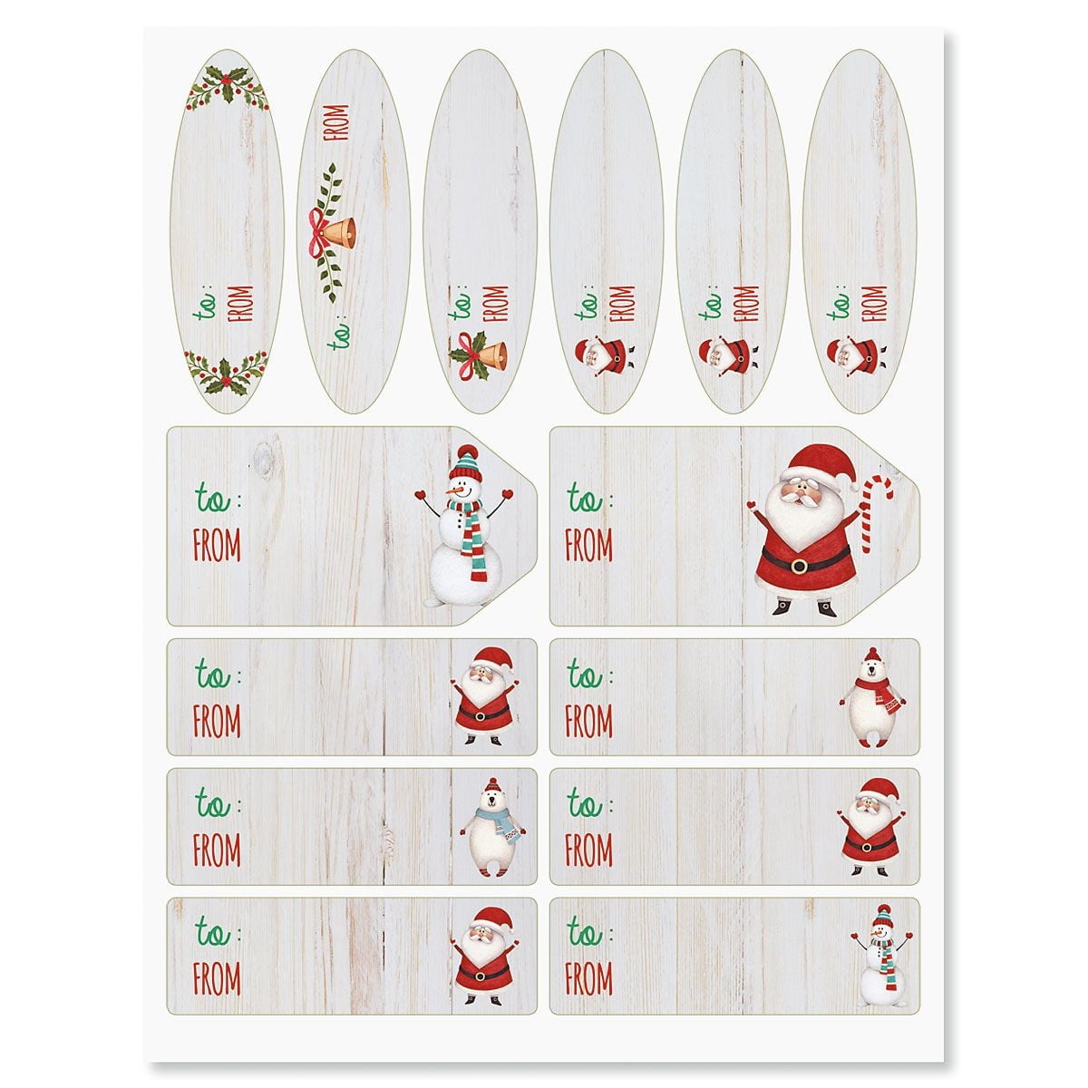 Current's Santa & Friends Holiday Gift Labels - Set of 42 Large Self ...