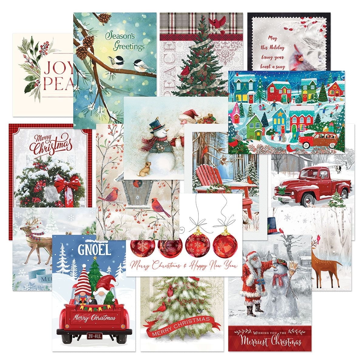 Current Seasons Greetings Christmas Cards Value Pack, Bulk Set of 64, 5 ...