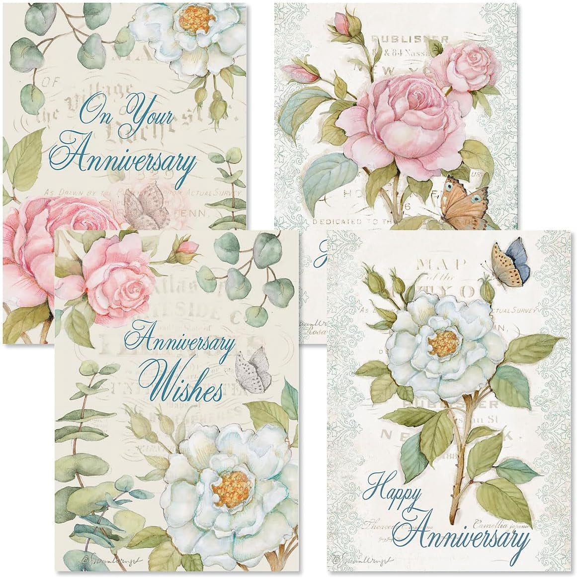Current Sketchbook Anniversary Greeting Cards- Set of 8 (4 designs ...