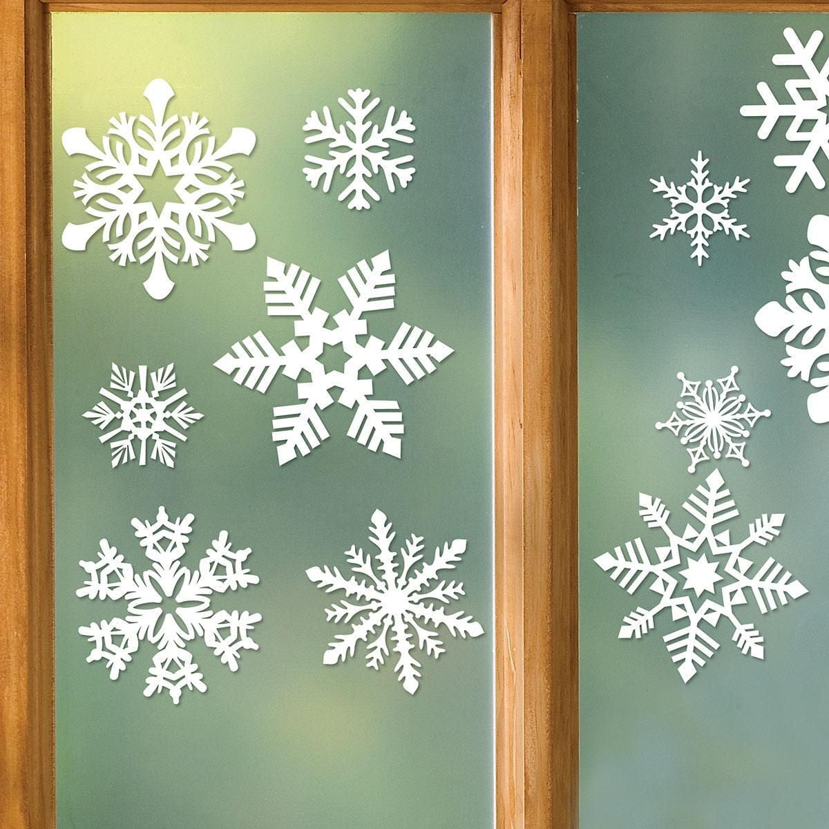 Current Snowflake Vinyl Clings- Set of 32 Reusable Christmas Holiday ...