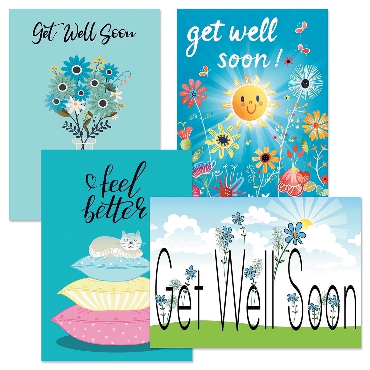 Current Spreading Cheer Get Well Greeting Cards Value Pack - 8 Count, 5 ...
