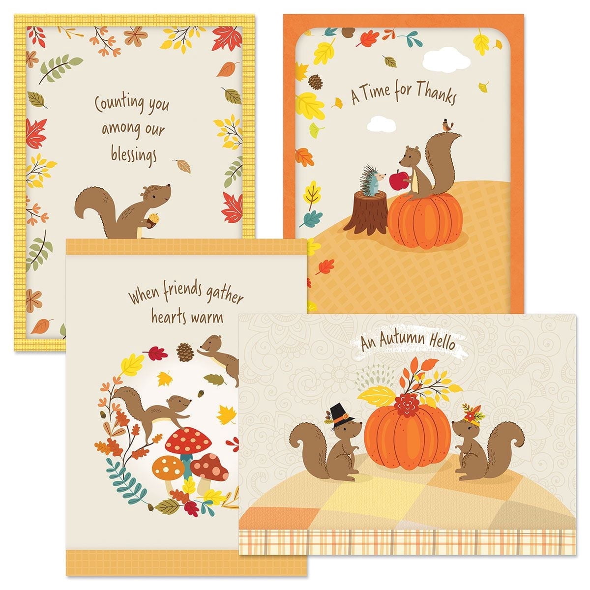 Current Squirrel Thanksgiving Cards - Autumn Leaves, Themed Holiday ...