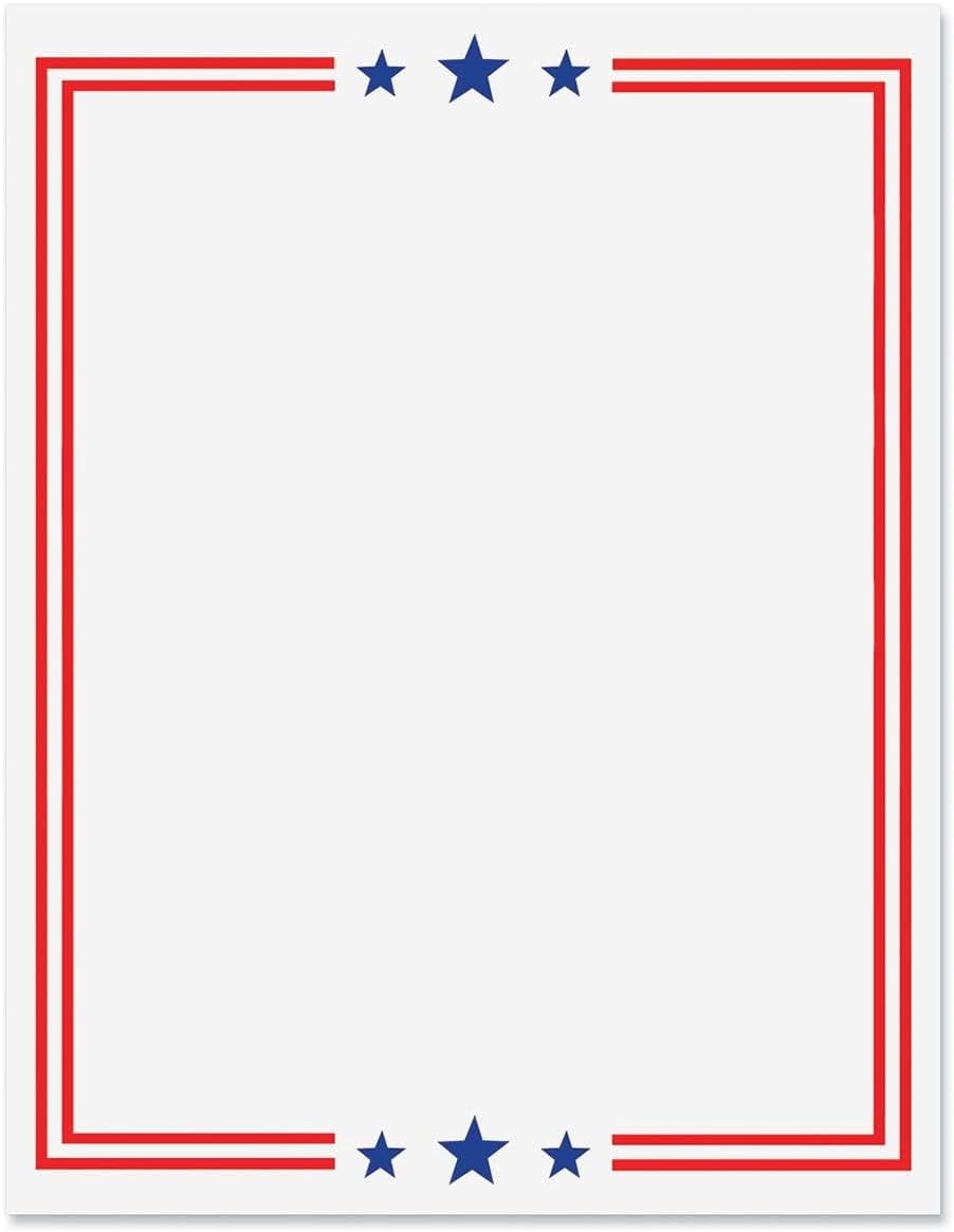 Current Stars & Stripes Patriotic Letter Papers - Set of 25 Summer ...
