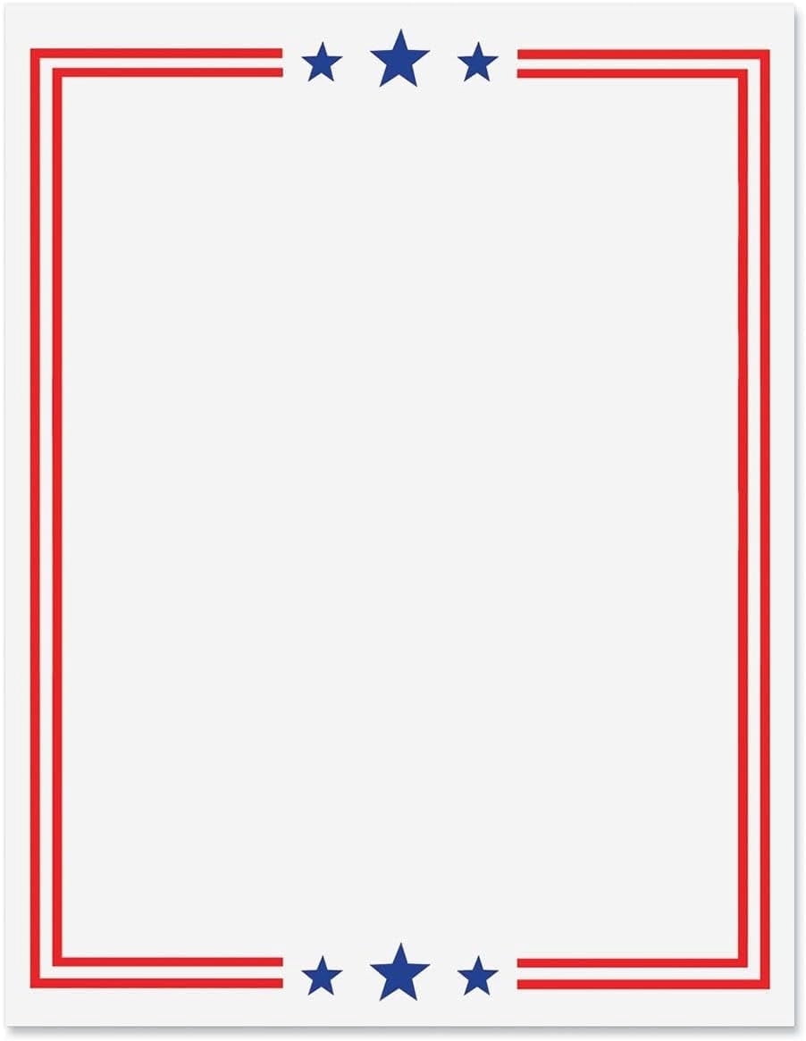 Current Stars & Stripes Patriotic Letter Papers - Set of 25 Summer ...