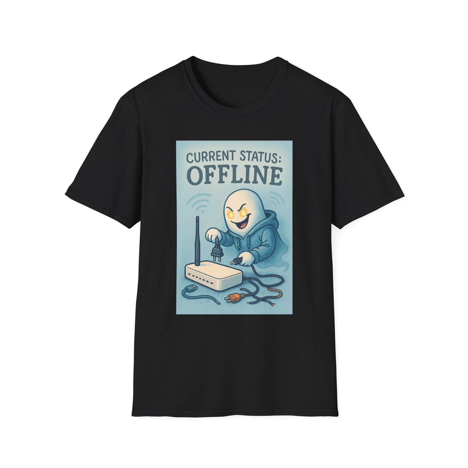 Current Status: Offline Graphic Tee, Funny Gamer & Tech Lover Shirt ...