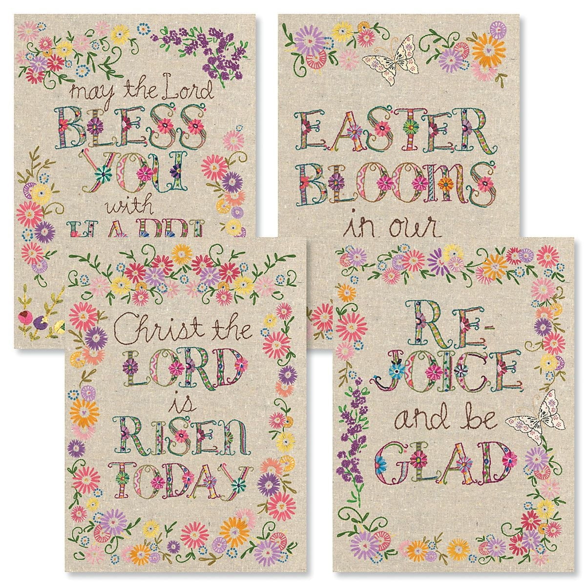 Current Stitched Easter Religious Greeting Cards - Set of 8 (4 designs ...