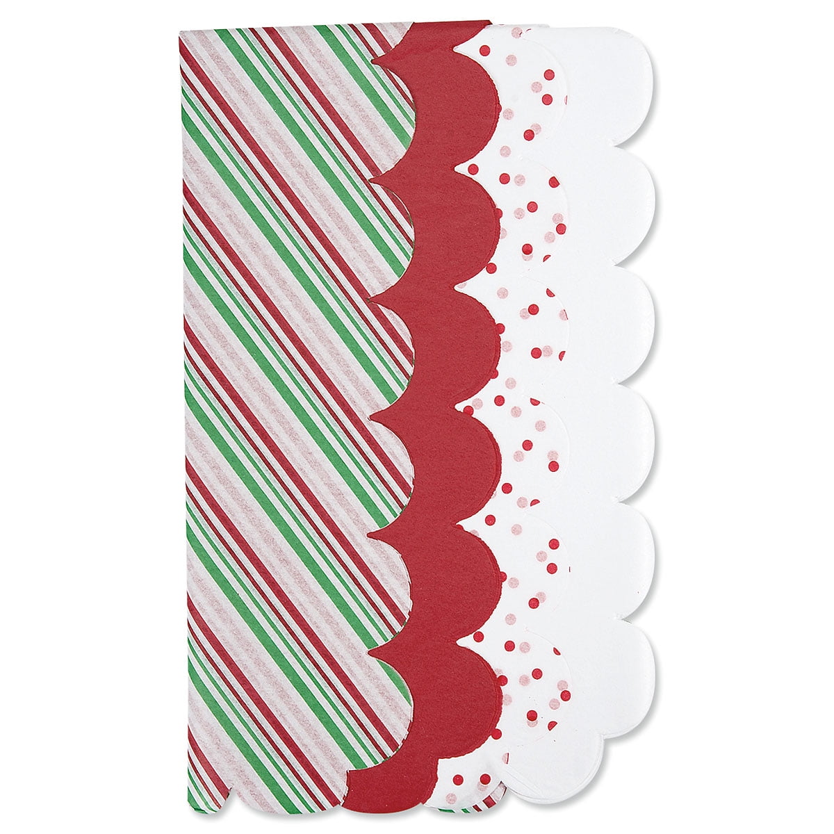 Current Stripes & Dots Scalloped Edge Tissue Paper Sheets - Christmas ...