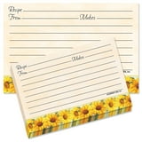 Current Sunflowers Lined Fall Kitchen Recipe Cards - 4" x 6" Paper ...
