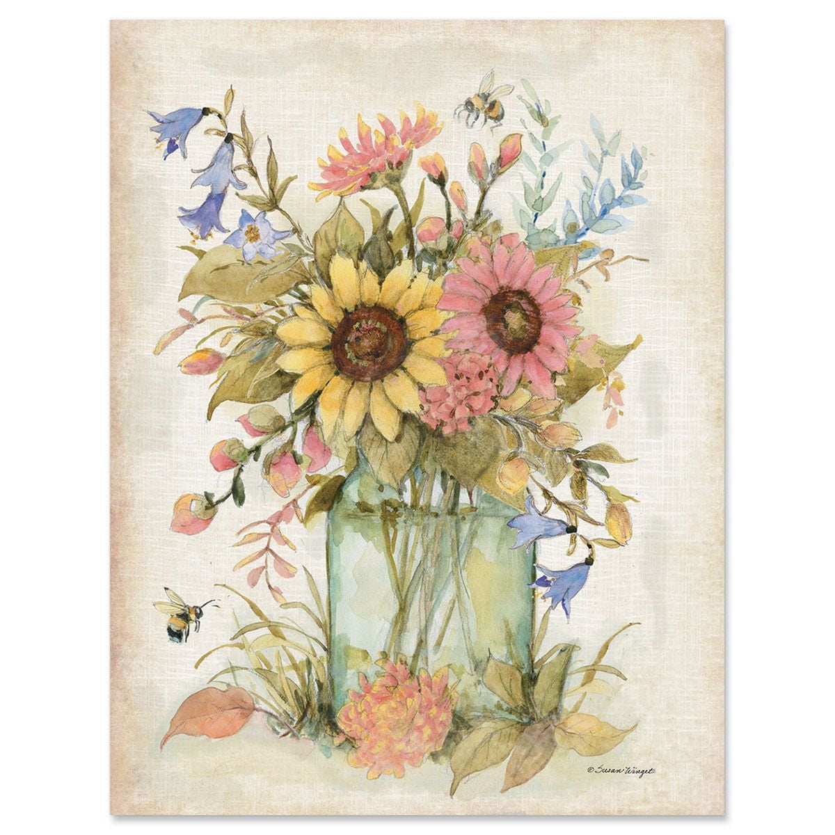 Current Susan Winget Wild Flower Bouquet Note Cards Set of 10 4¼ x 5½ ...