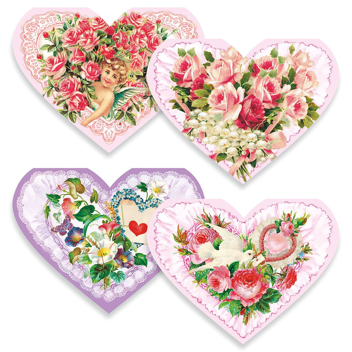 Current Victorian Valentine's Day Note Cards - Set of 8 Die Cut (4 ...