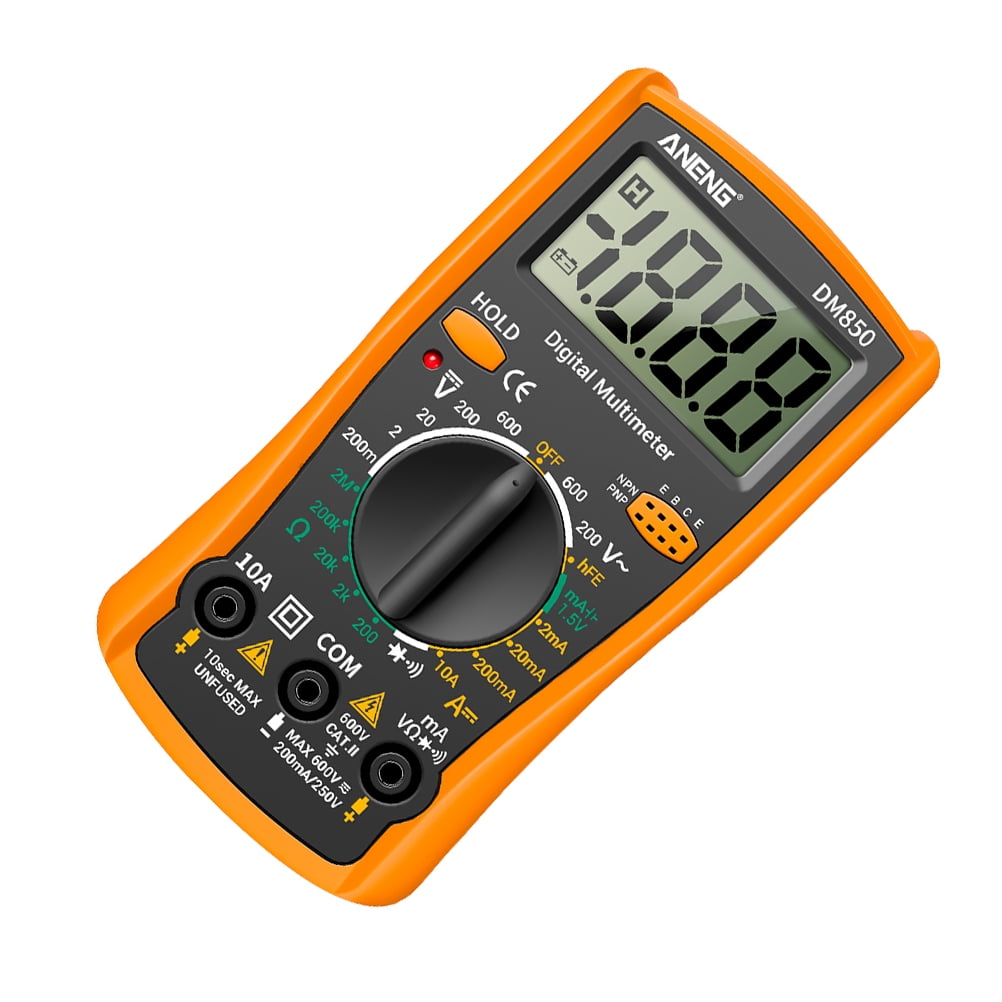 FELTECHELECTR Digital Multimeter Orange 1Pcs 5.5X2.9In - Walmart.com