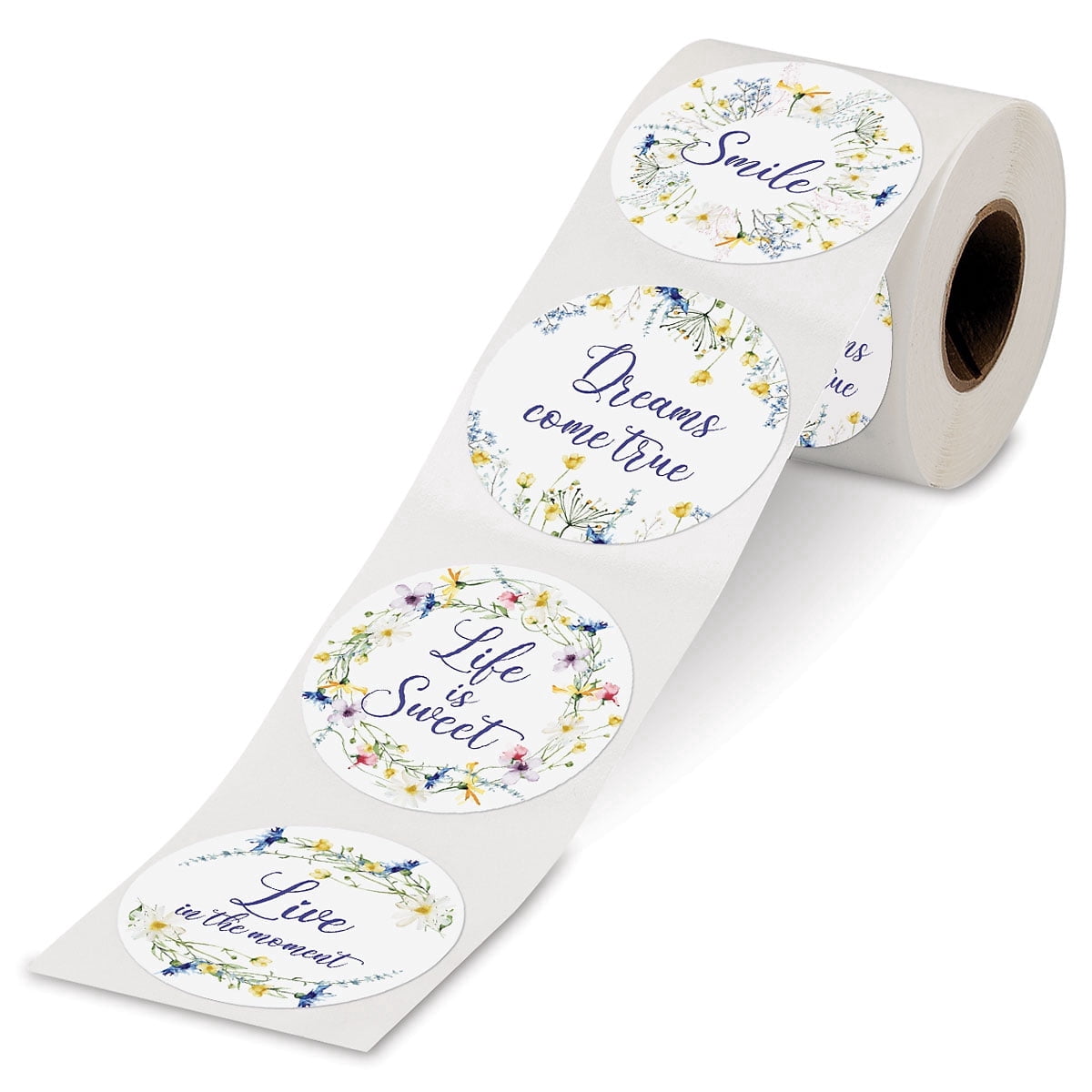 Current Water Color Flowers Motivational Rolled Stickers, 252 included ...