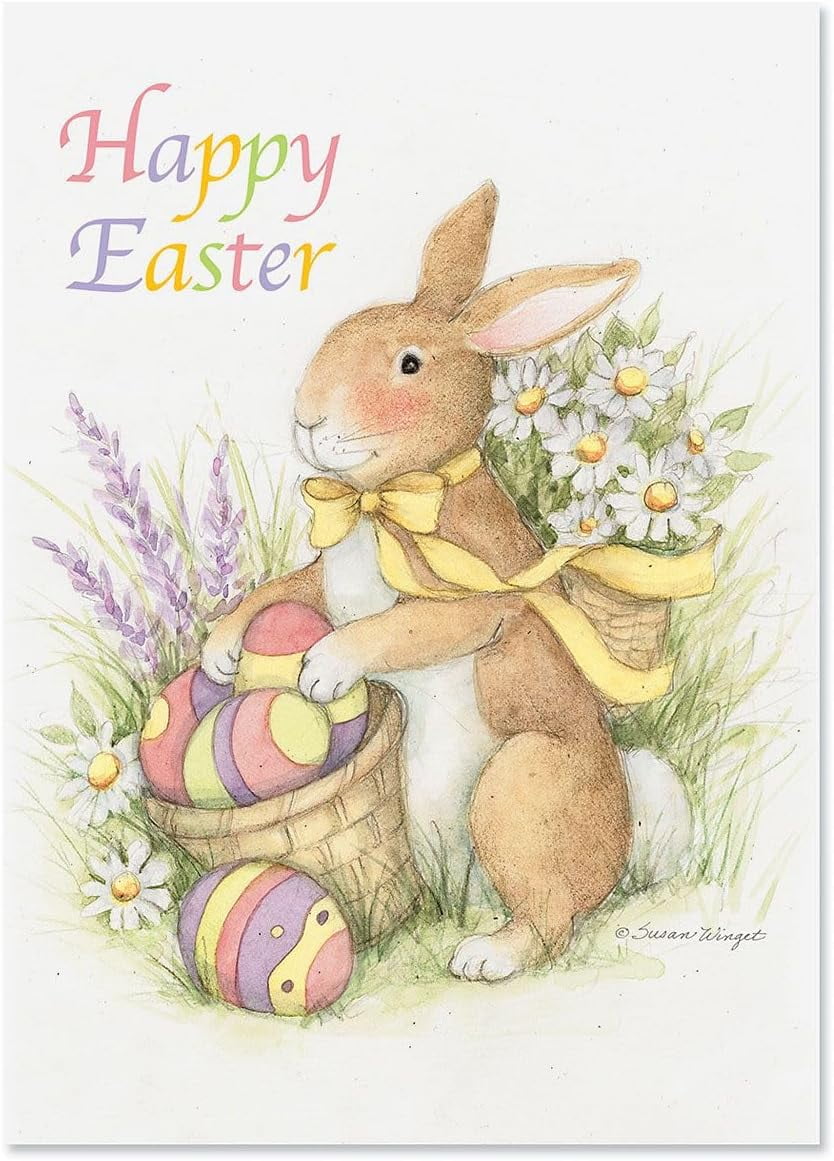 Current Watercolor Bunny Easter Card by Susan Winget - Single Pack, for ...