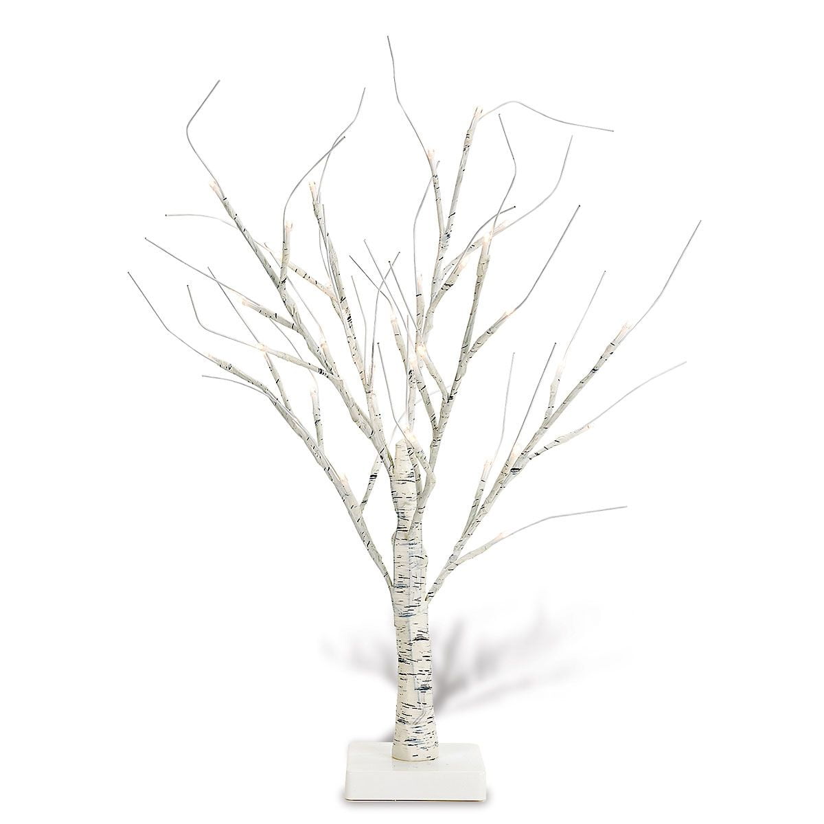 Current White Birch Twig LED Tabletop Holiday Tree, 15", 24 Lights ...