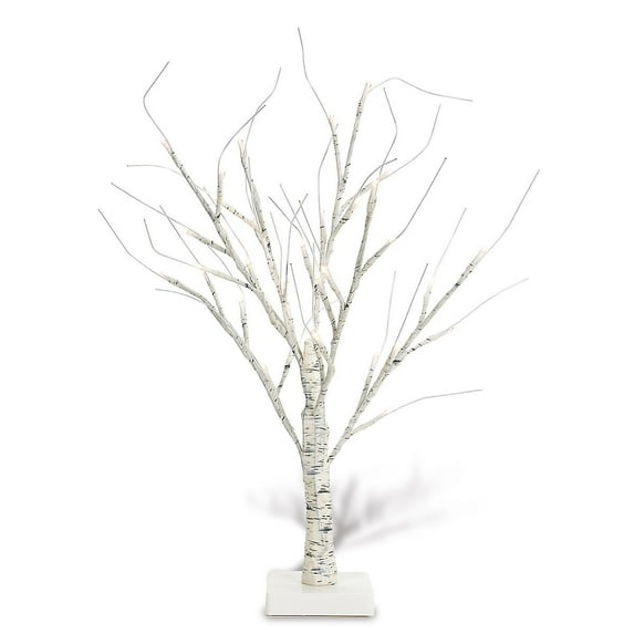 Current White Birch Twig LED Tabletop Holiday Tree, 15", 24 Lights ...
