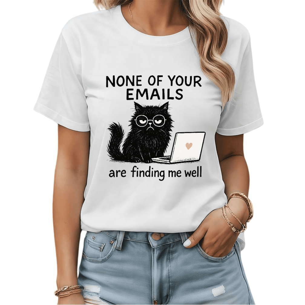 Currently Pretending To Be Productive Cat Graphic Tees Womens T-shirt ...