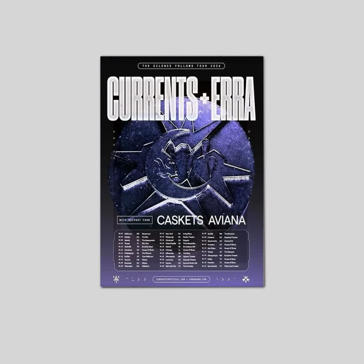 Currents Erra The Silence Follows Tour 2026 Poster Size 24''x36 ...