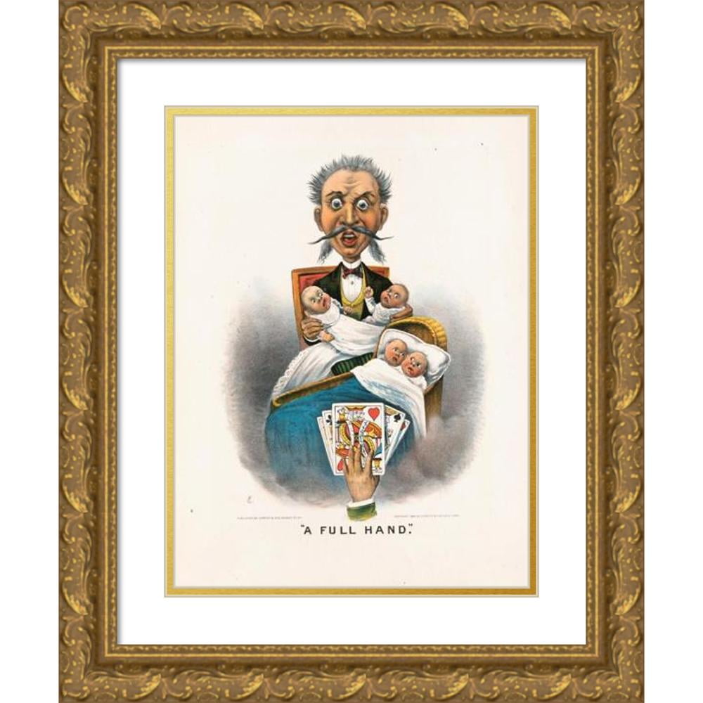 Currier And Ives 15x18 Gold Ornate Wood Frame And Double Matted Museum Art Print Titled A Full