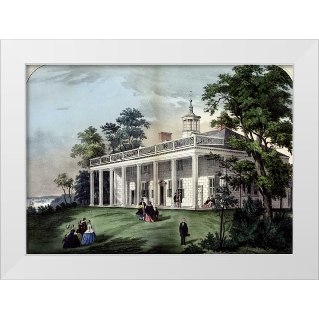 Currier and Ives 14x11 White Modern Wood Framed Museum Art Print Titled ...