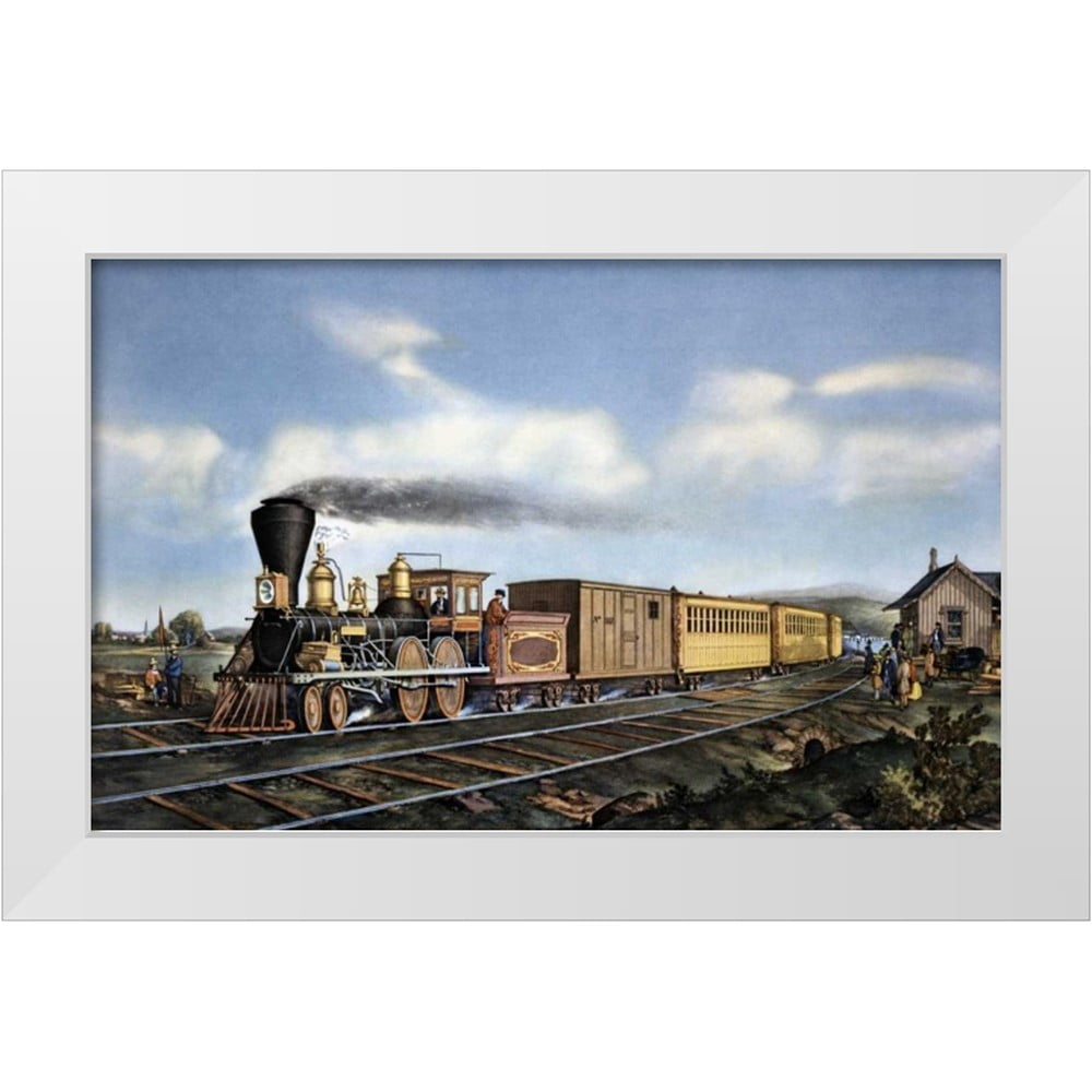 Currier and Ives 18x13 White Modern Wood Framed Museum Art Print Titled ...
