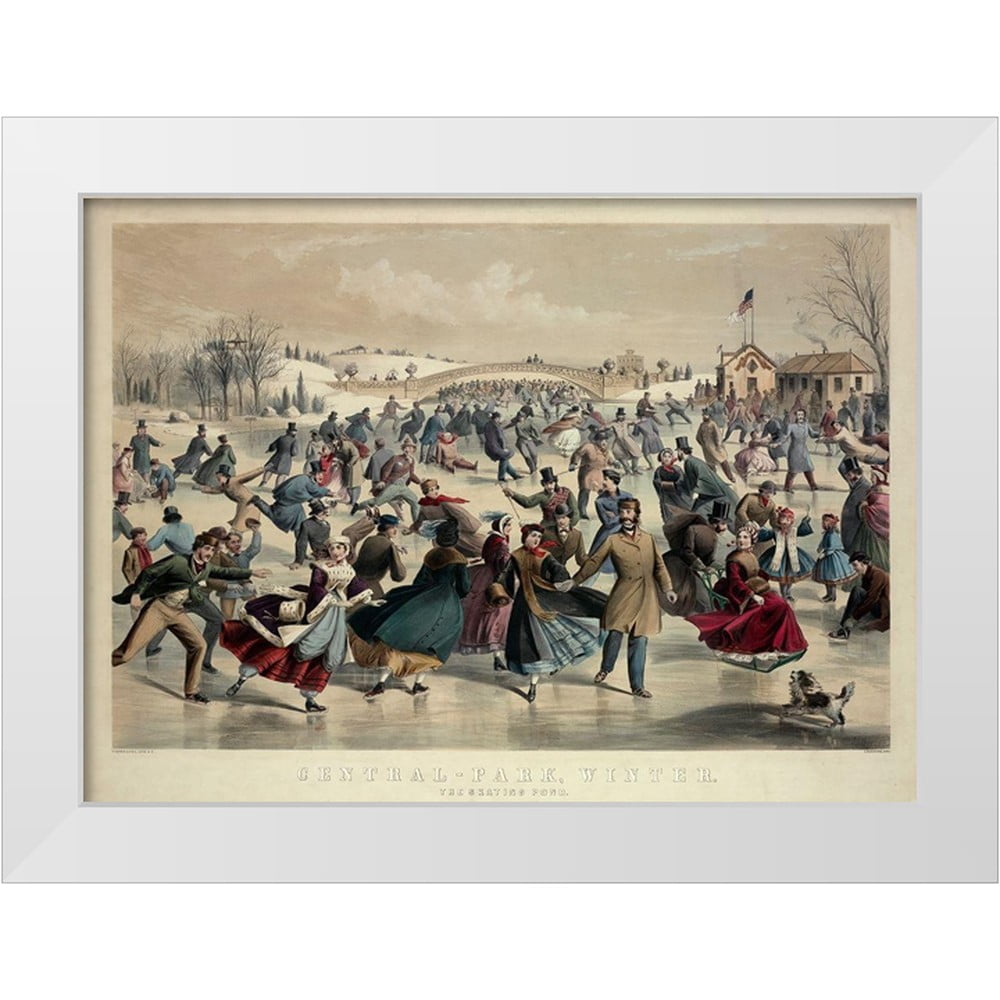 Currier and Ives 18x14 White Modern Wood Framed Museum Art Print Titled ...