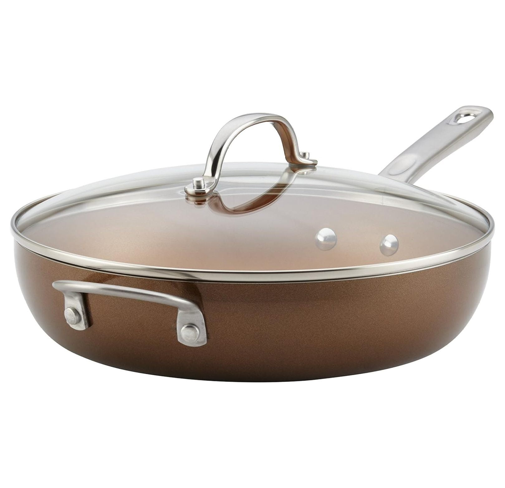 Curry Home Collection Porcelain Enamel Nonstick Covered Deep Skillet ...