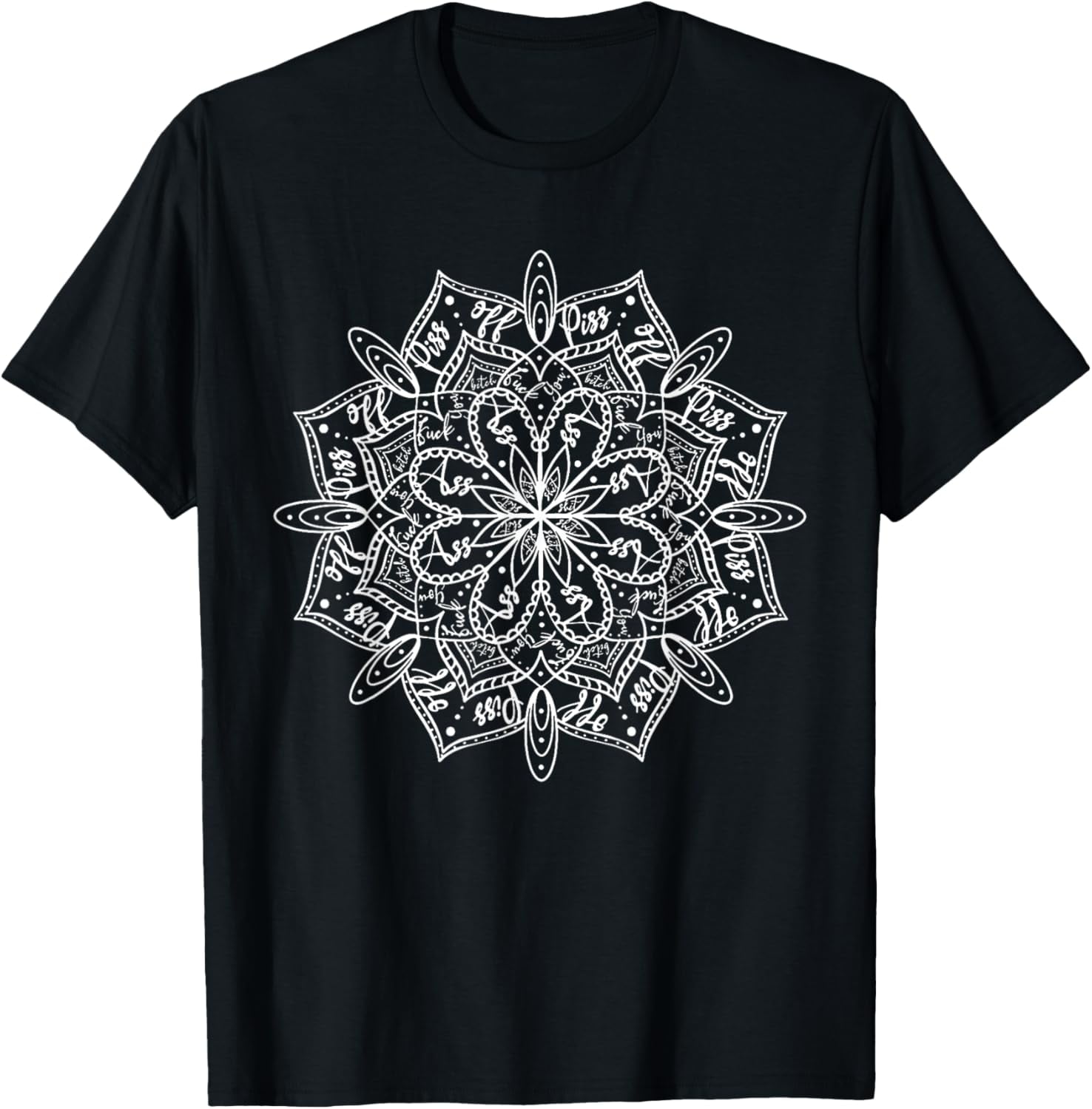 Curse Word Mandala Hidden Swear Word Graphic For Women T-Shirt ...