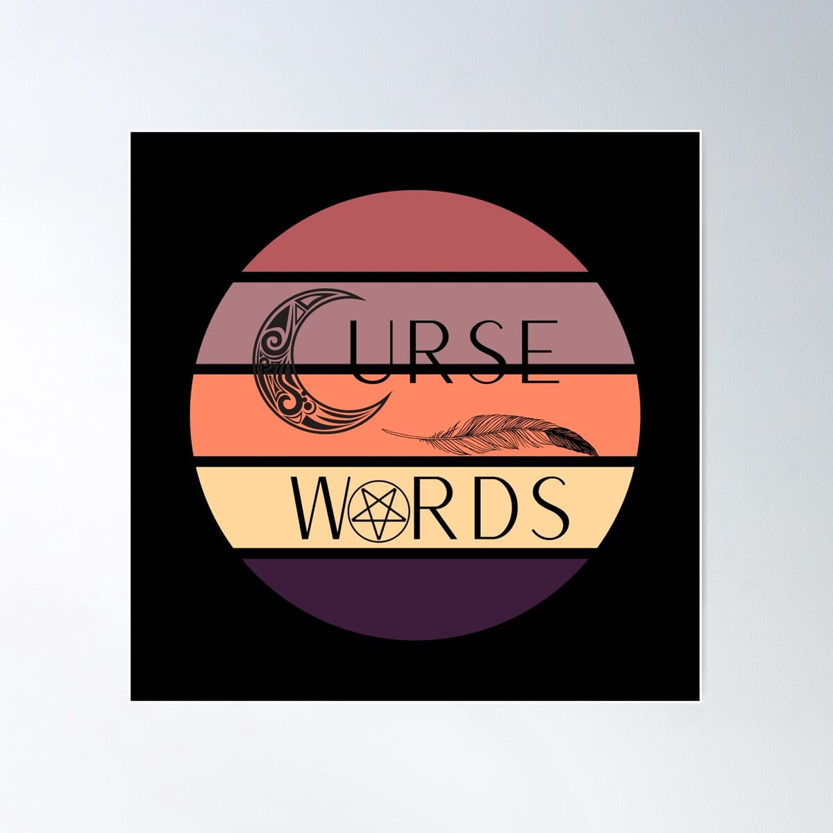 Curse Words | Clever Witch Poster Wall Art, Modern Wall Decor For ...