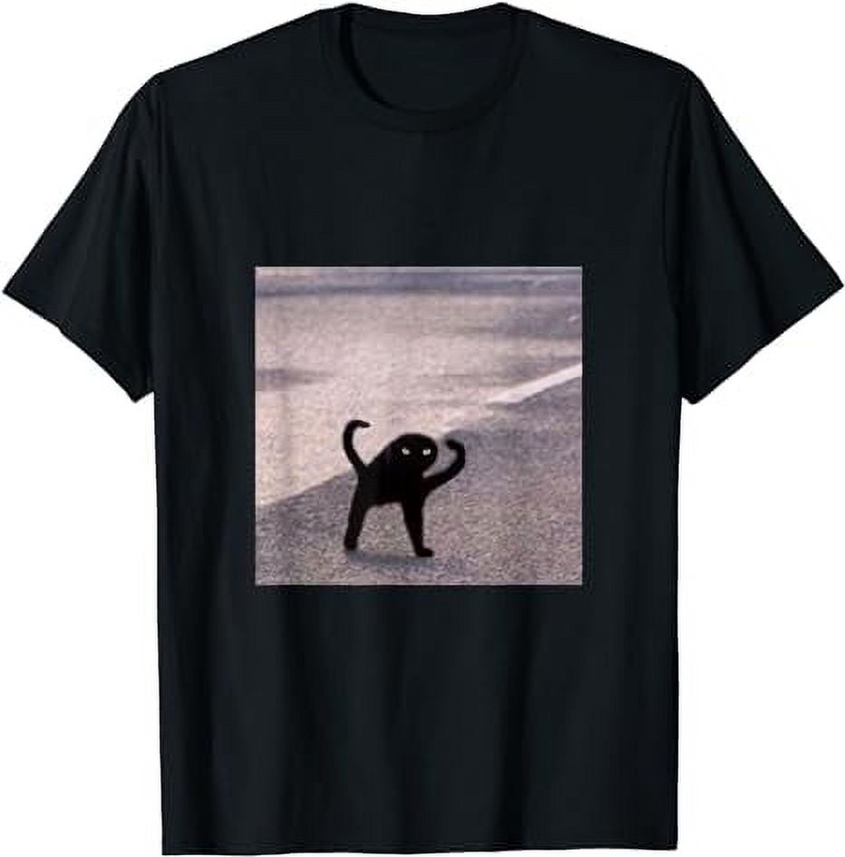 Cursed Cat Black Meme Funny Internet Viral Joke Pun Gift T-Shirt ...