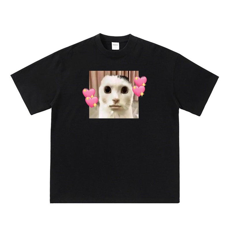Cursed Cat Meme Shirt, cat with human face shirt, funny cat meme shirt ...