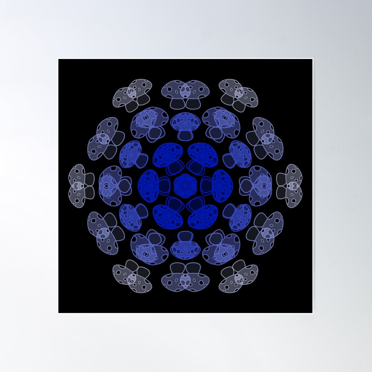 Cursed Kaleidoscope - Blue Mushrooms Poster Wall Art, Modern Wall Decor ...