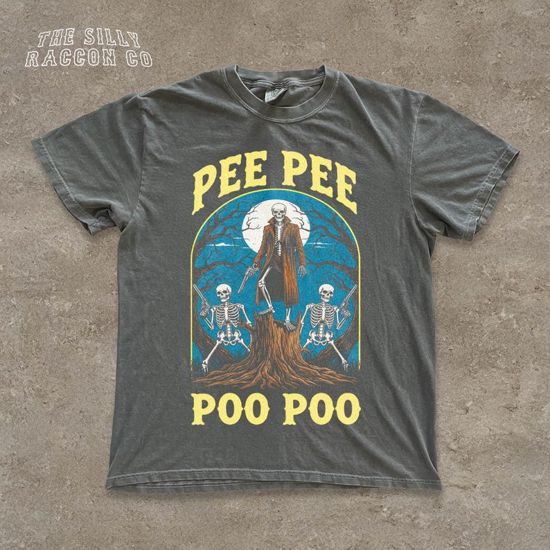 Cursed Meme Shirt, Pee Pee Poo Poo T-Shirt, Funny Skeleton Graphic Tee ...