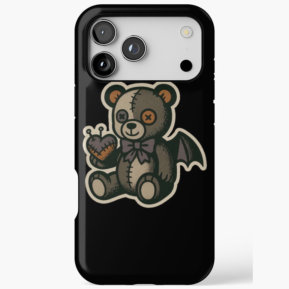 Cursed Teddy Bear Retro Horror Phone Case for iPhone 11 12 13 14 15 16 ...