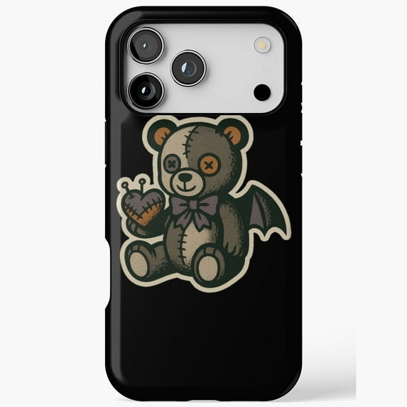 Cursed Teddy Bear Retro Horror Phone Case for iPhone 11 12 13 14 15 16 ...