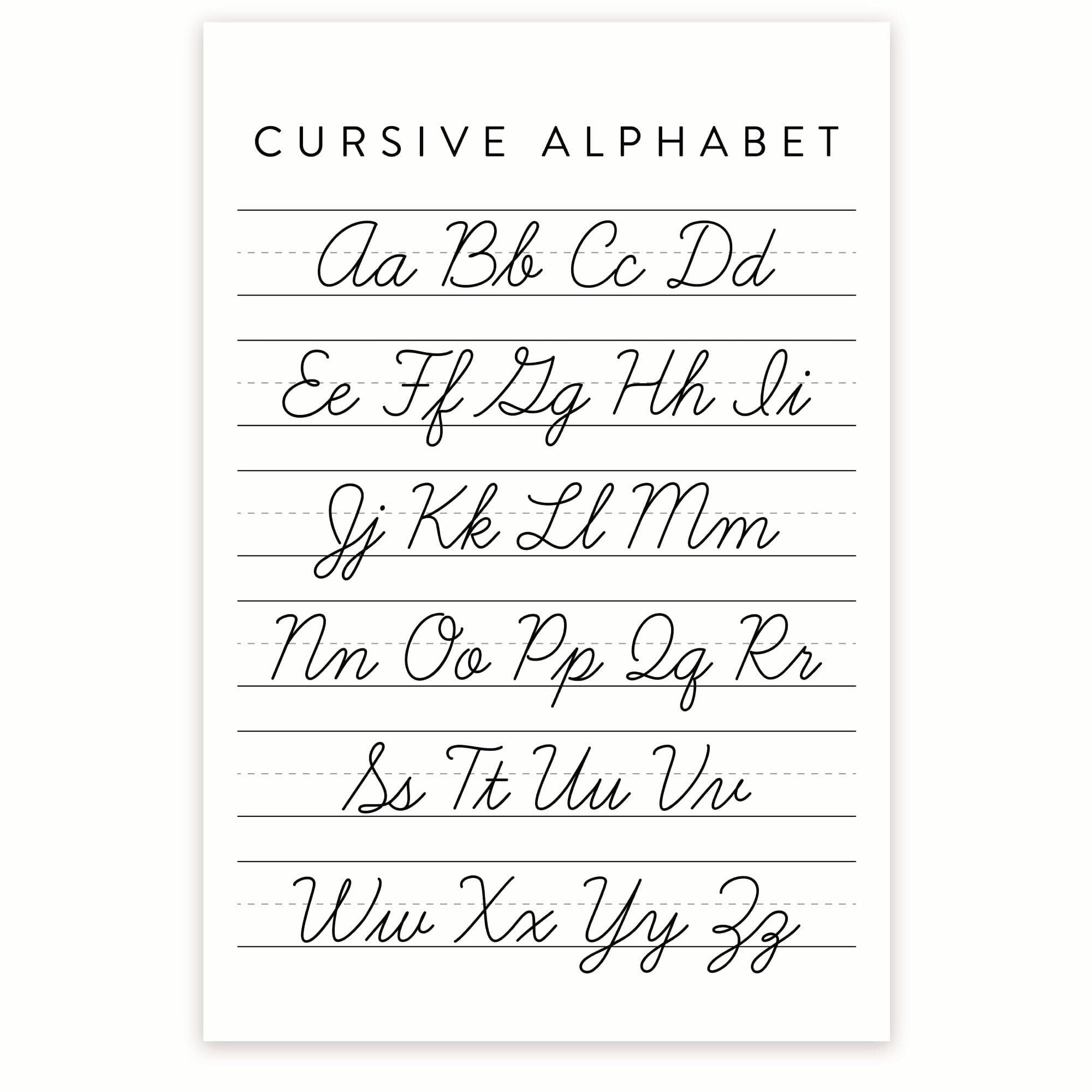 Cursive Alphabet Poster - Walmart.com