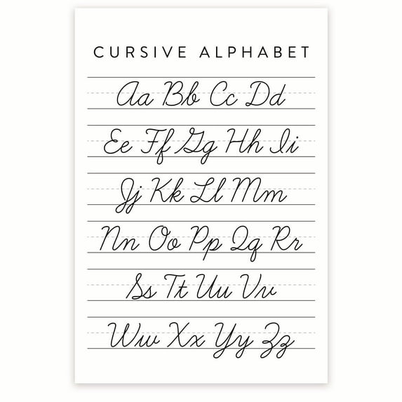 Cursive Alphabet Poster - Walmart.com