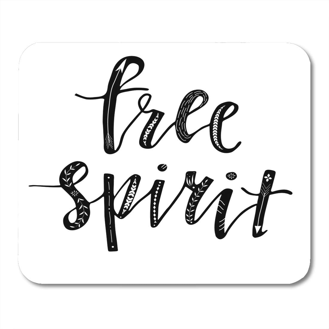 Cursive Bohemian Free Spirit Lettering Phrase Modern Brush Calligraphy ...