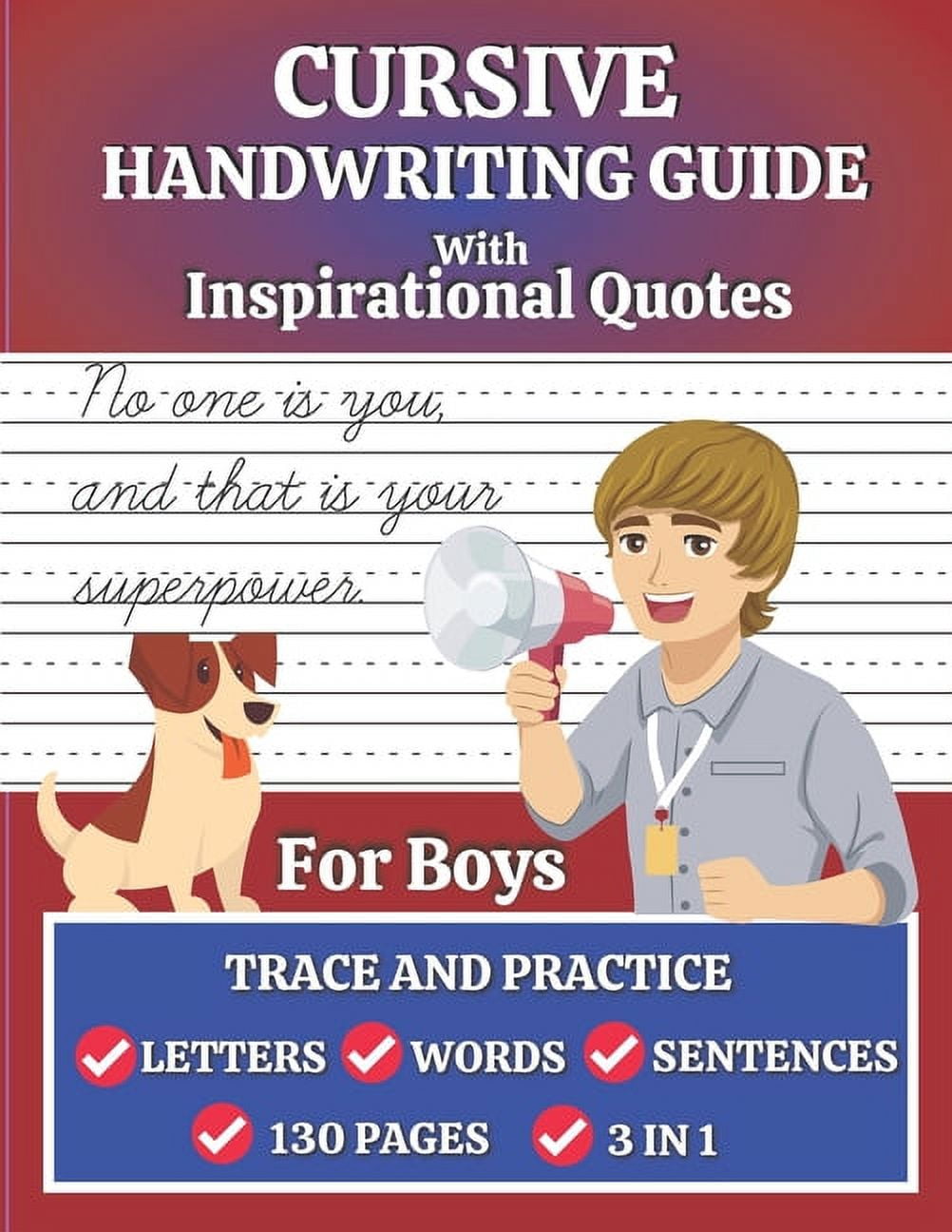 Cursive Handwriting Guide for Boys: Tracing and Practicing Handbook to ...