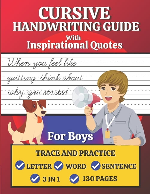 Cursive Handwriting Guide For Boys: Cursive Letters, Words, and ...