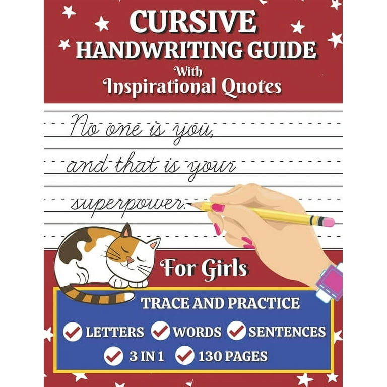 Cursive Handwriting Guide For Girls Cursive Letters, Words,, 59% OFF
