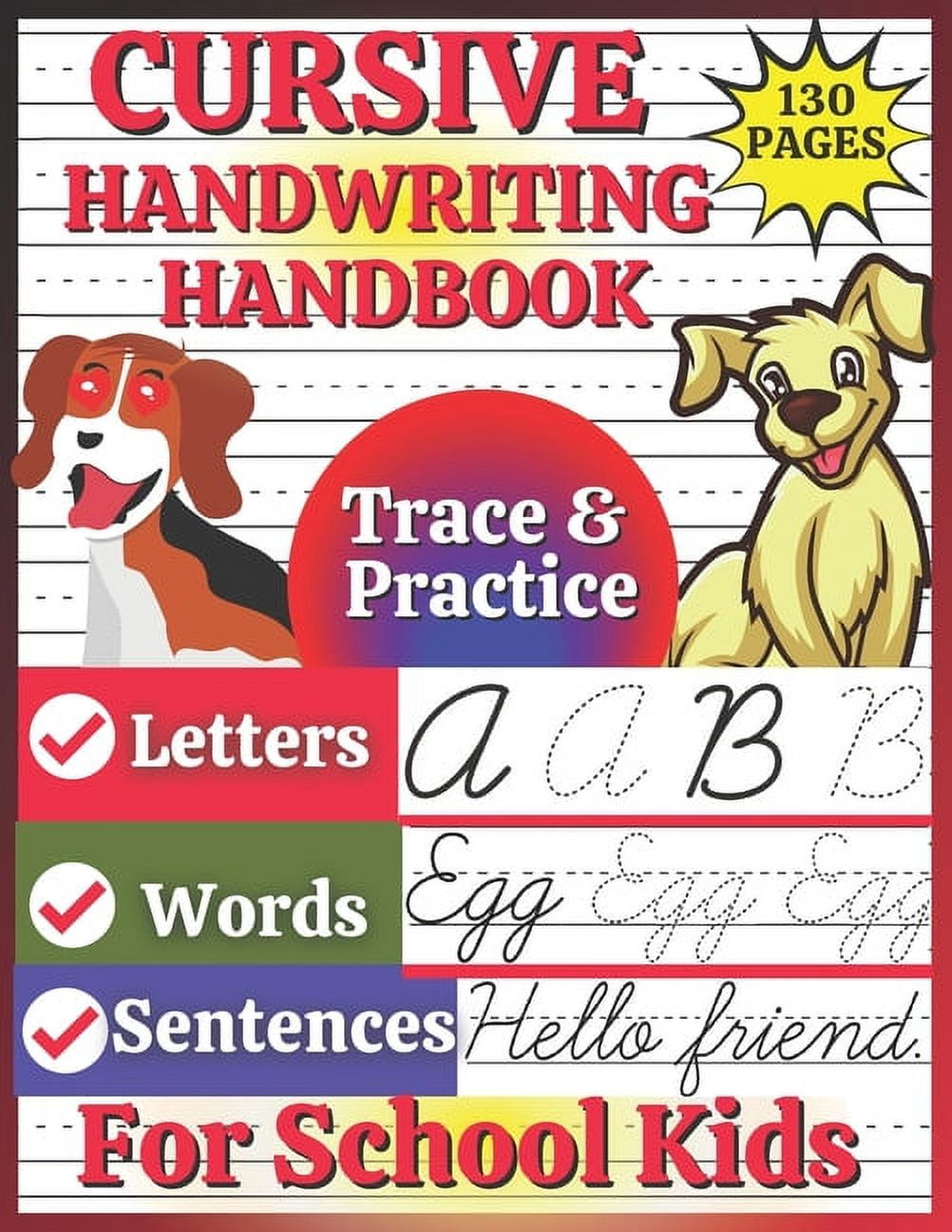 Cursive Handwriting Handbook for School Kids: Tracing and Practicing ...