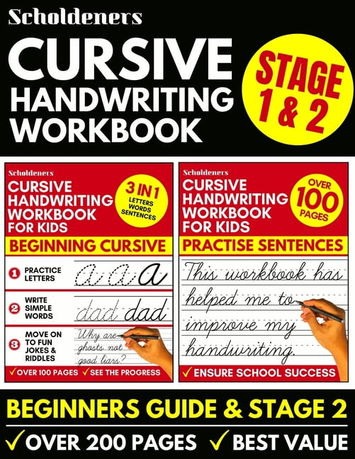 Cursive Handwriting Workbook: 2-in-1 Book Set For Kids (Cursive for ...